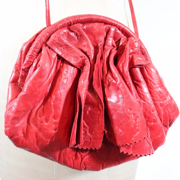 Bags | Vintage Red Clam Shell Bag | Poshmark